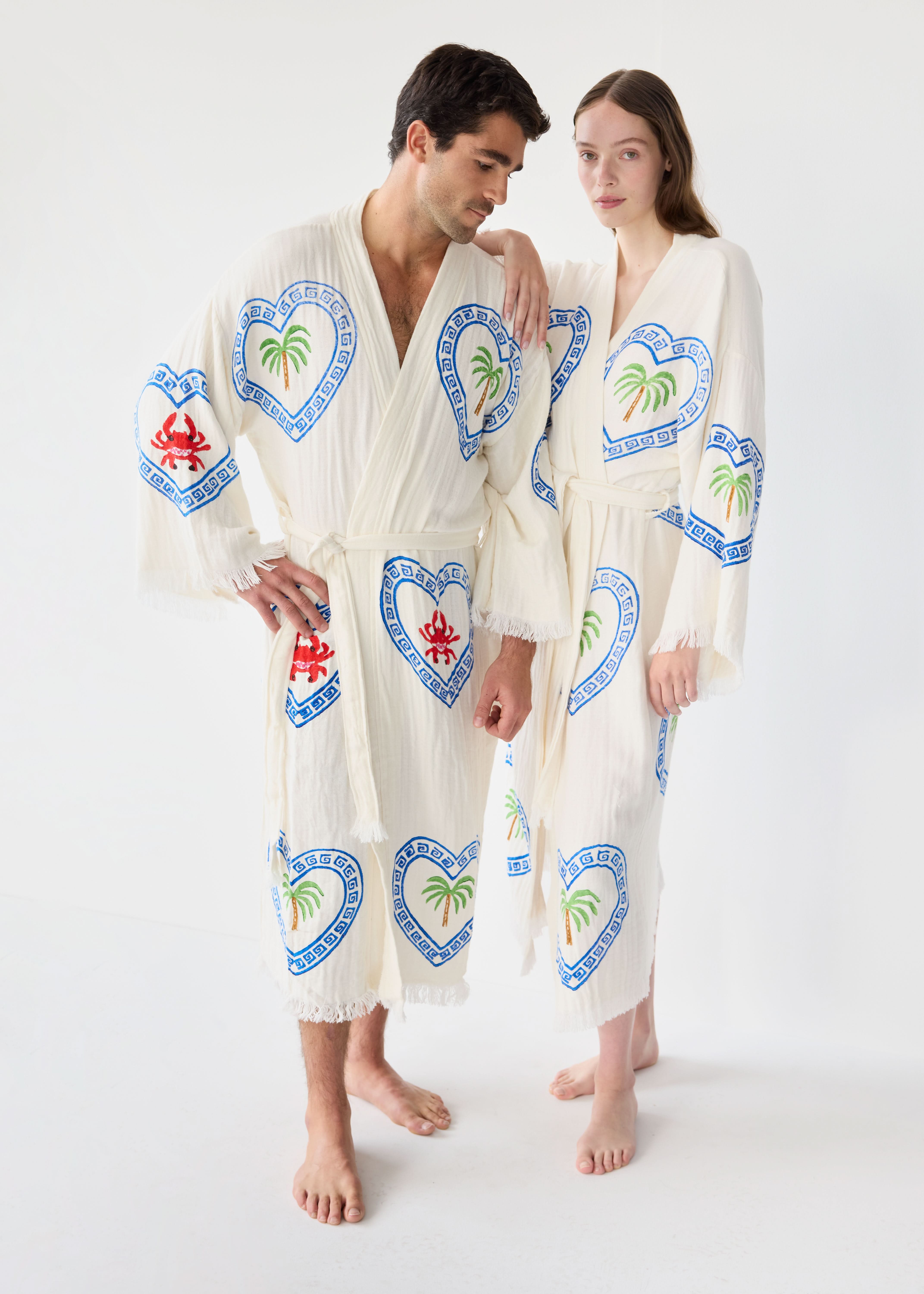 Natural Long Robe Palm/Crab print - Just re-stocked, be quick! – Cie ...